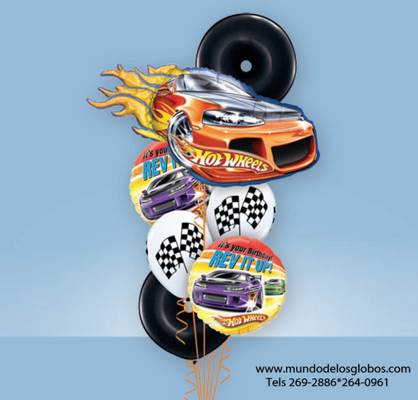 Bouquet Hot Wheels con Carro de Carrera Gigante, It's Your Birthday Rev ...